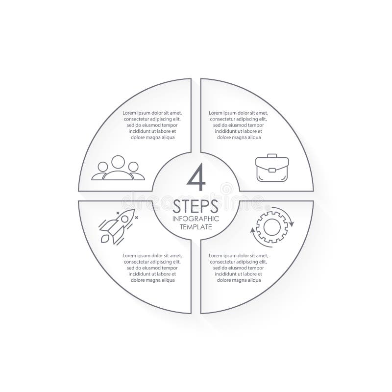 Outline Round Infographic Element. Circle Template 4 Steps Stock Vector ... Outline Round Infographic Element. Circle Template 4 Steps Stock Vector ...