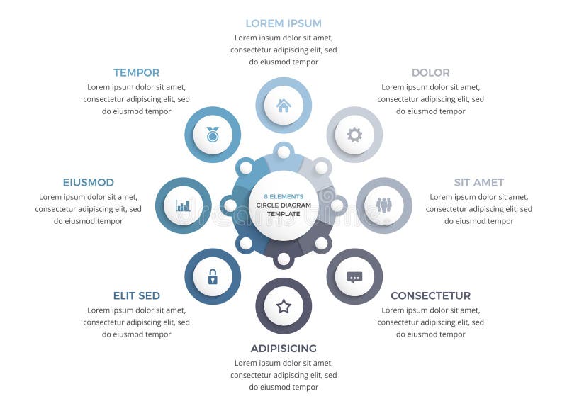 Circle Infographic Template - Eight Elements Stock Vector ...