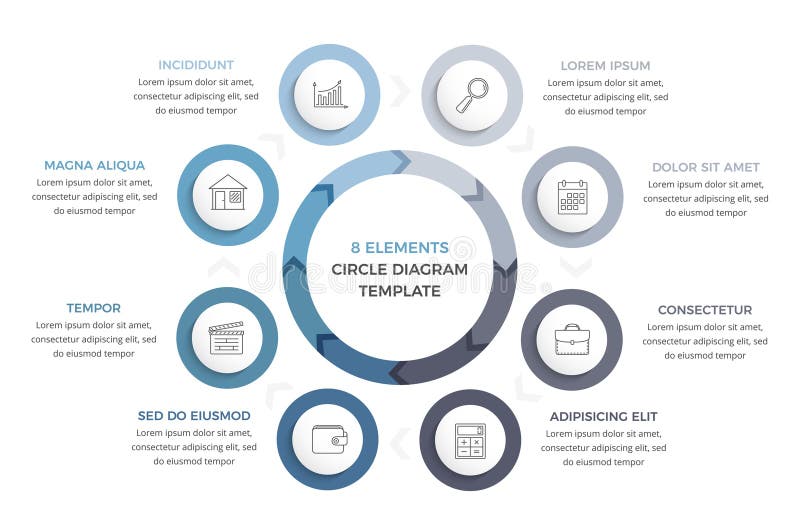 Circle Infographic Template - Eight Elements Stock Vector ...