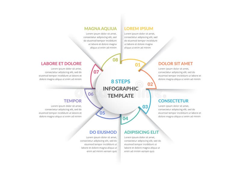 Circle Infographics - Eight Elements Stock Vector - Illustration of ...
