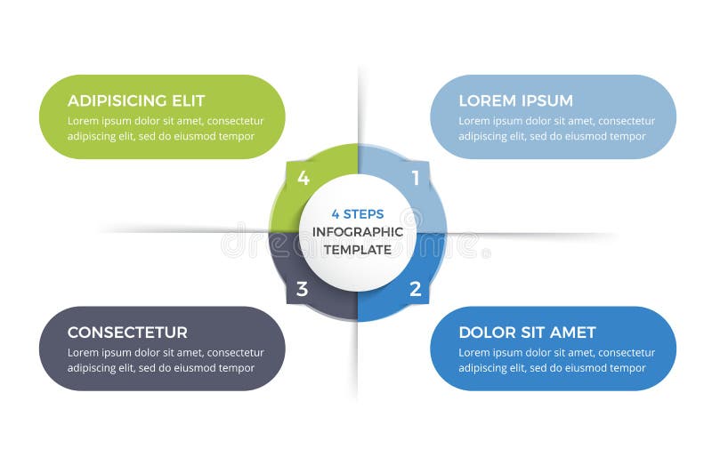 Circle Infographic Template with Four Elements Stock Vector ...