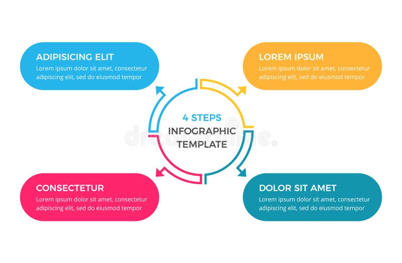 Circle Infographic Template with Four Elements Stock Vector ...