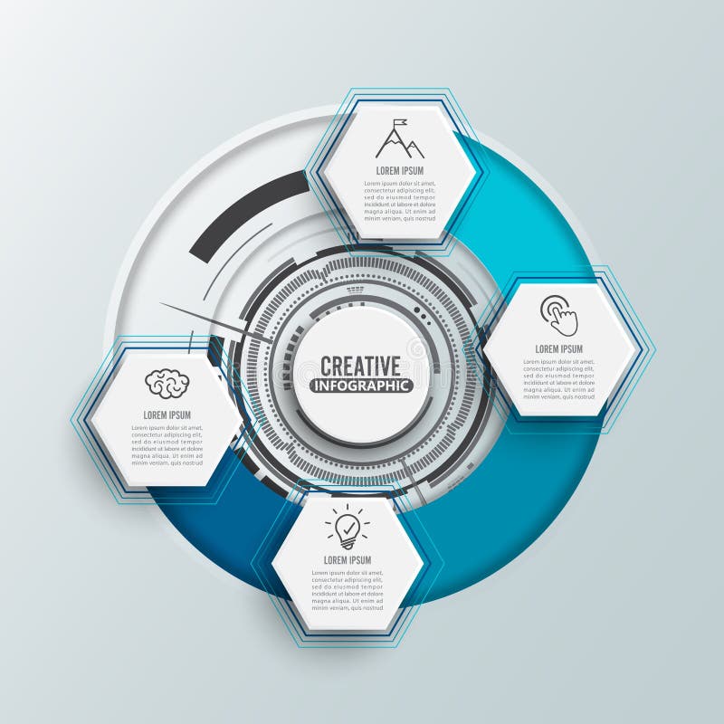 Circle Infographic Template Four Option, Process or Step for Business ... Circle Infographic Template Four Option, Process or Step for Business ...