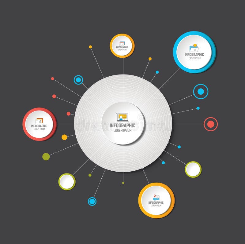 Circle Infographic. Template, Network, Flow Chart, Diagram. Stock ...