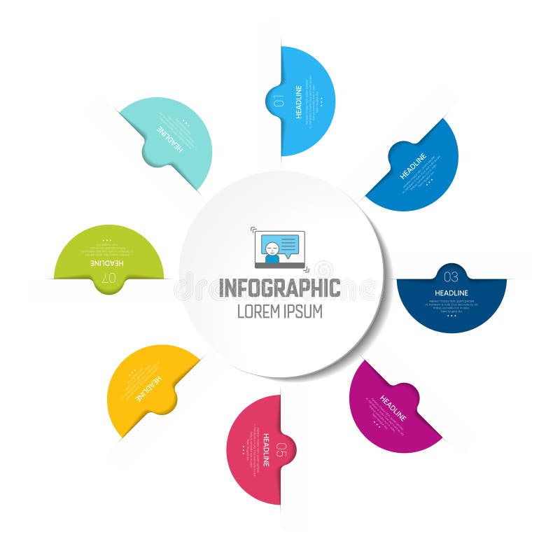 Circle Infographic Template. Round Net Diagram, Graph, Presentation ...