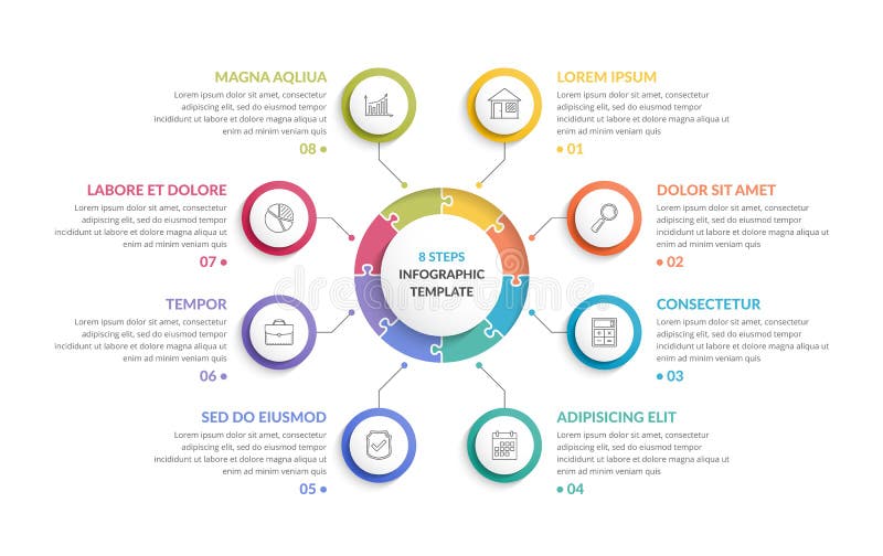Circle Infographics - Eight Elements Stock Vector - Illustration of ...