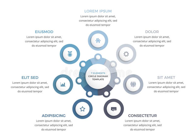 Circle Infographic Template - Seven Elements Stock Vector ...