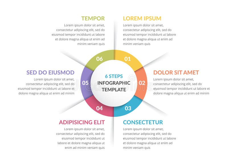Circle Infographics - Six Elements Stock Vector - Illustration of chart ...