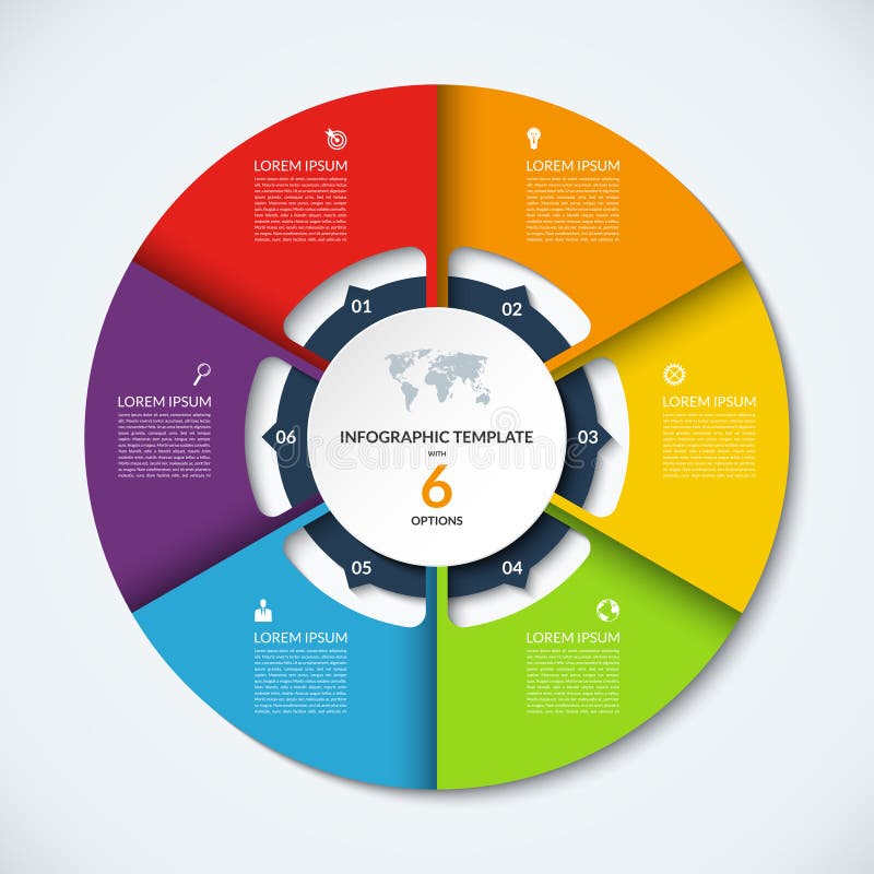 Circle Infographic Template. Vector Layout with 6 Options Stock Vector ...
