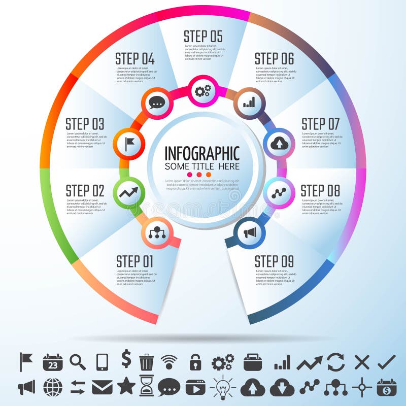 Circle Infographics Design Template Stock Vector - Illustration of ...