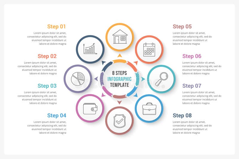 Circle Infographics with Eight Elements Stock Vector - Illustration of ... Circle Infographics with Eight Elements Stock Vector - Illustration of ...