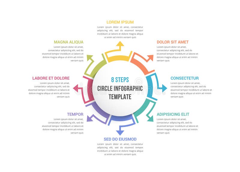 Eight Elements Circle Design Template Stock Vector - Illustration of ...