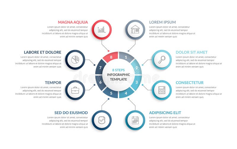 Circle Infographics - Eight Elements Stock Vector - Illustration of ...