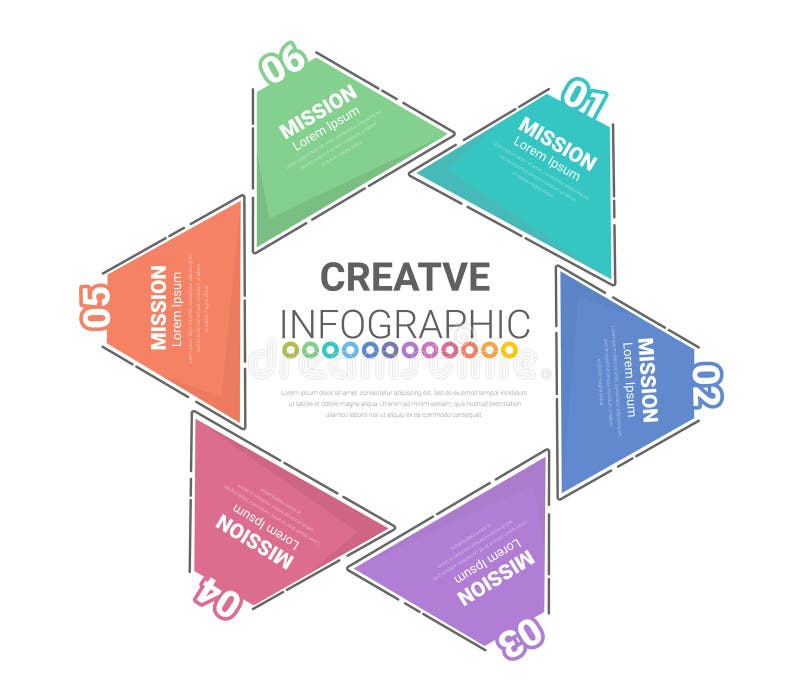 Circle Infographics Elements Design with Numbers 6 Option, 6 Step. Can ...
