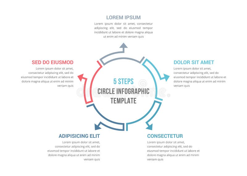 Circle Infographics - Five Elements Stock Vector - Illustration of ...