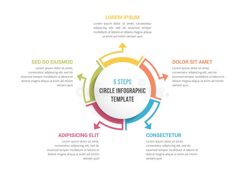 Circle Infographics - Five Elements Stock Vector - Illustration of ...