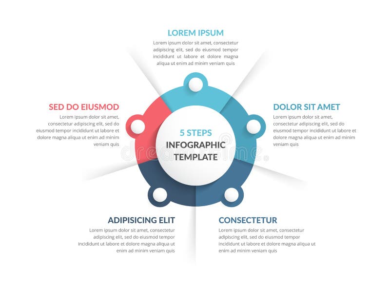 Circle Infographics - Five Elements Stock Vector - Illustration of ...