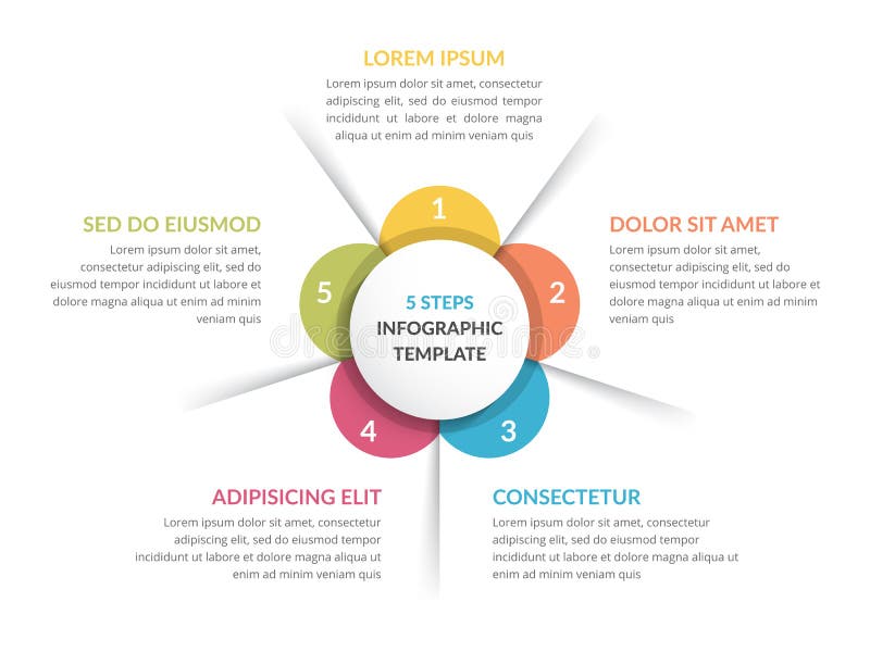 Circle Infographics - Five Elements Stock Vector - Illustration of ...