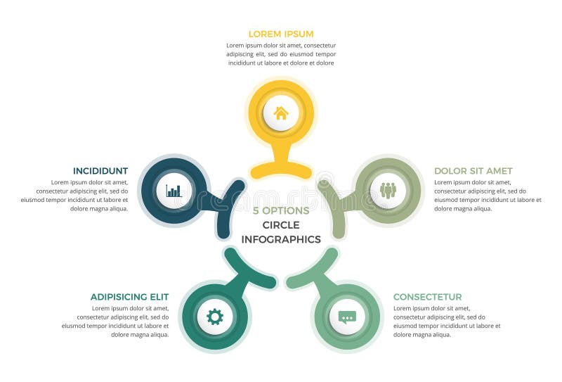 Circle Infographics - Five Elements Stock Vector - Illustration of ...