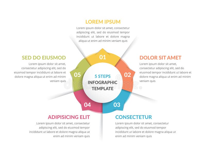Circle Infographics - Five Elements Stock Vector - Illustration of flow ...