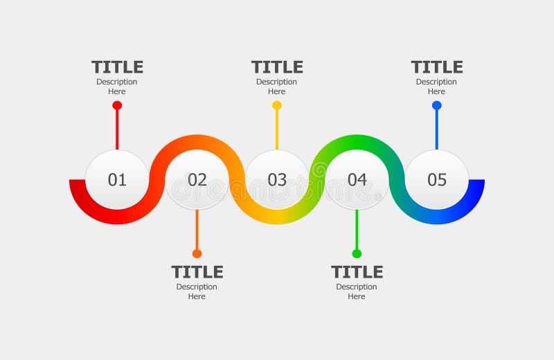 Circle Infographics for Five Steps Process or Progression. Stock Vector ...
