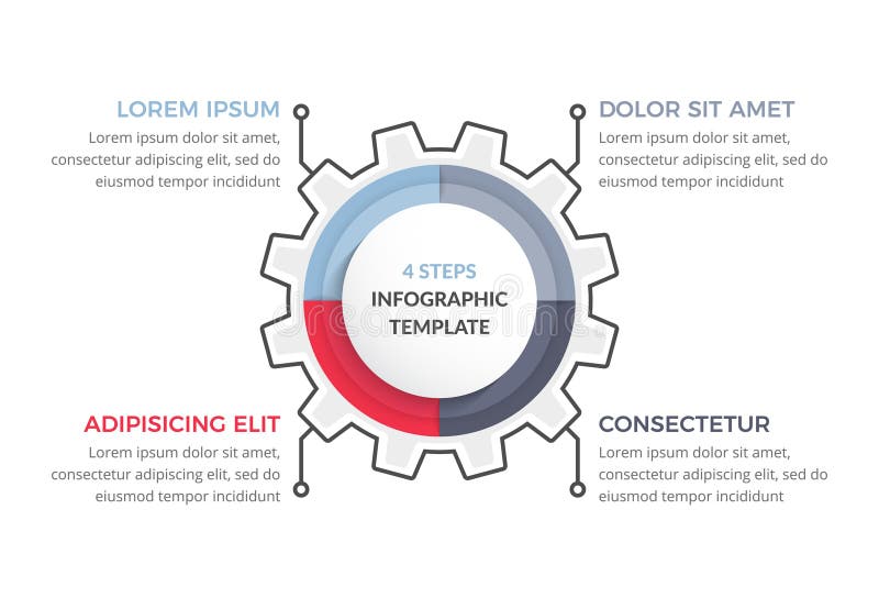 Circle Infographics with Gear Stock Vector - Illustration of ...
