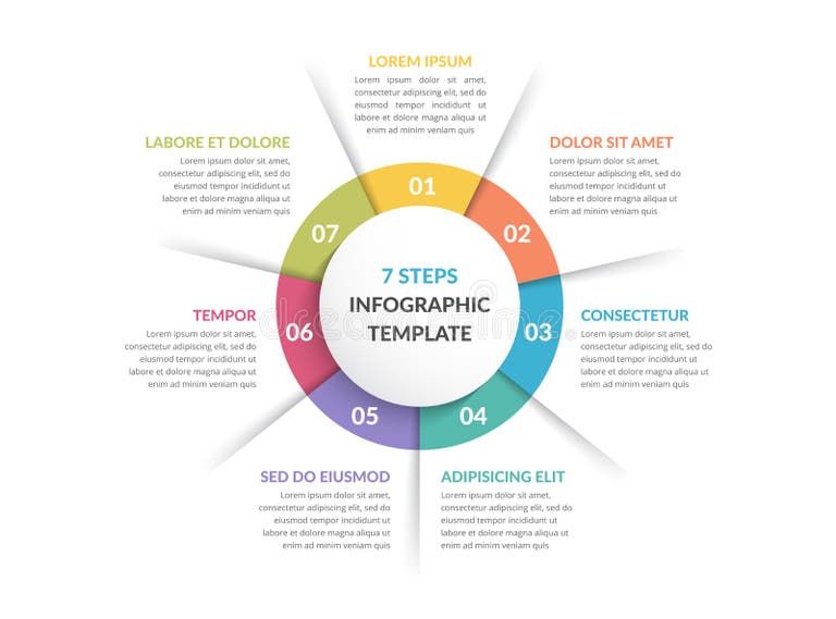 Circle Infographics - Seven Elements Stock Vector - Illustration of ...