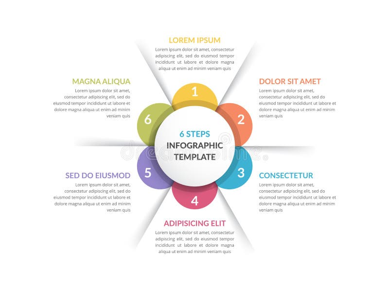 Circle Infographics - Six Elements Stock Vector - Illustration of ...
