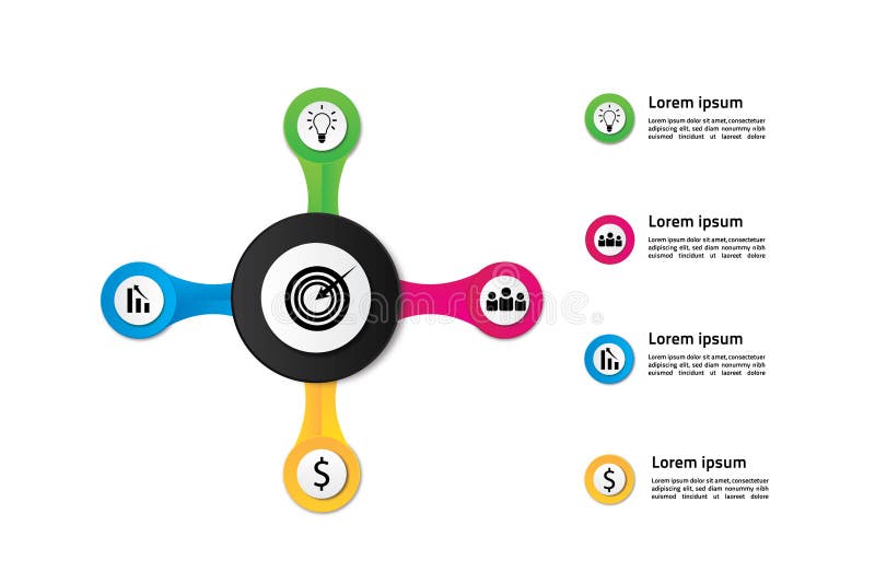 Circle Infographics Target Set Template Design Stock Vector ...
