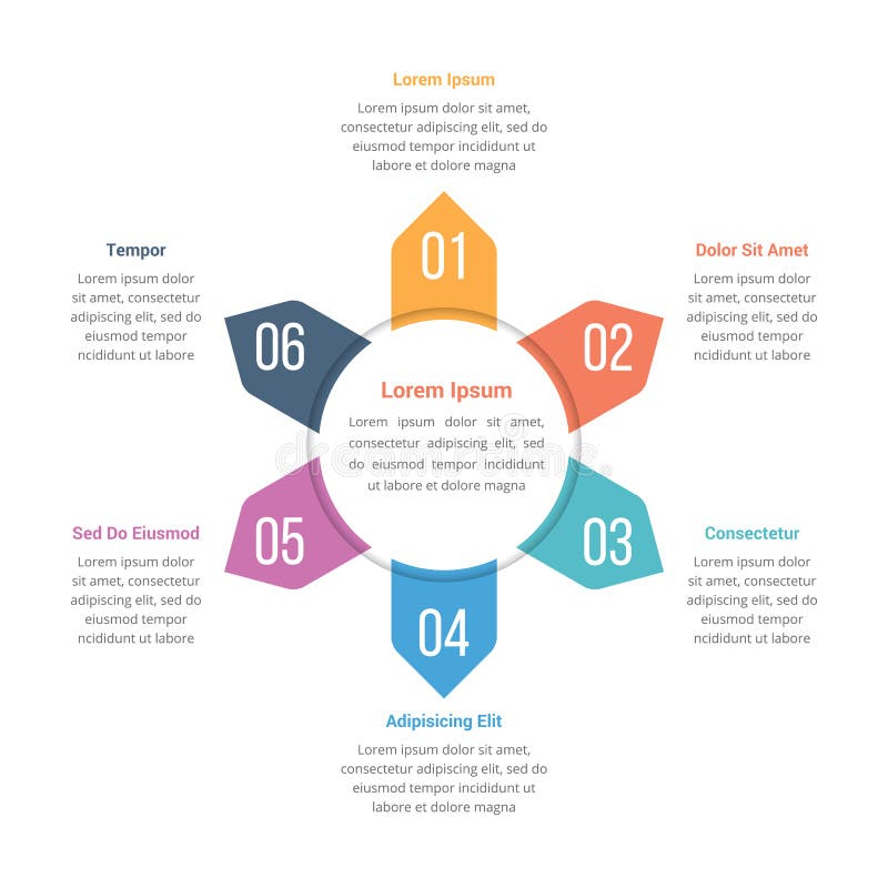 Circle Infographics Template with Six Elements Stock Vector ...