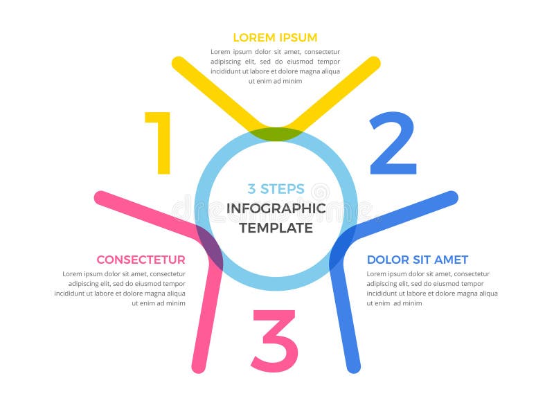 Circle Infographics with Three Elements Stock Vector - Illustration of ...