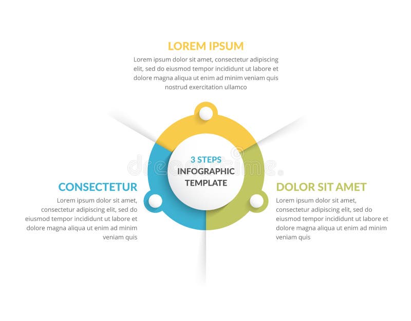 Infographic Template with Three Elements Stock Vector - Illustration of ...
