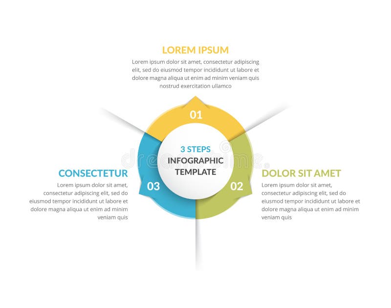 Infographic Template with Three Elements Stock Vector - Illustration of ...