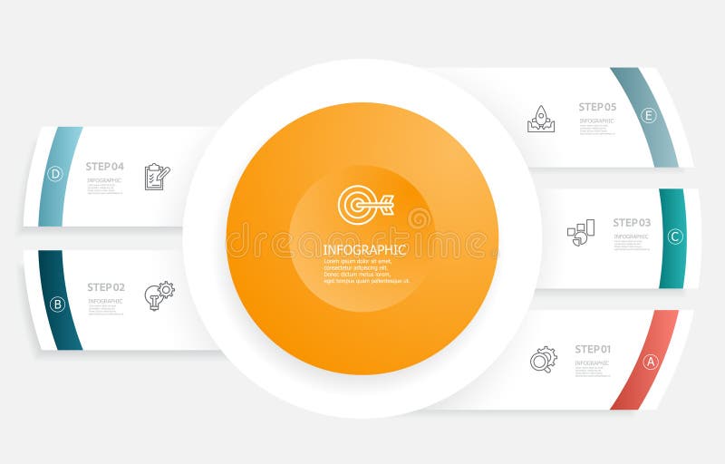 Circle Infographics Timeline Element Business Workflow Data Steps ...