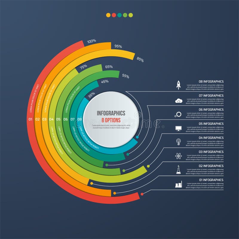 Circle Informative Infographic Design with 3 Options Stock Vector ...