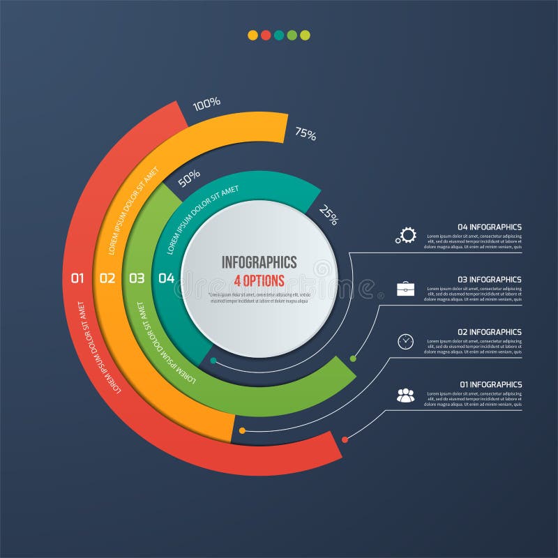 Circle Informative Infographic Design with 3 Options Stock Vector ...