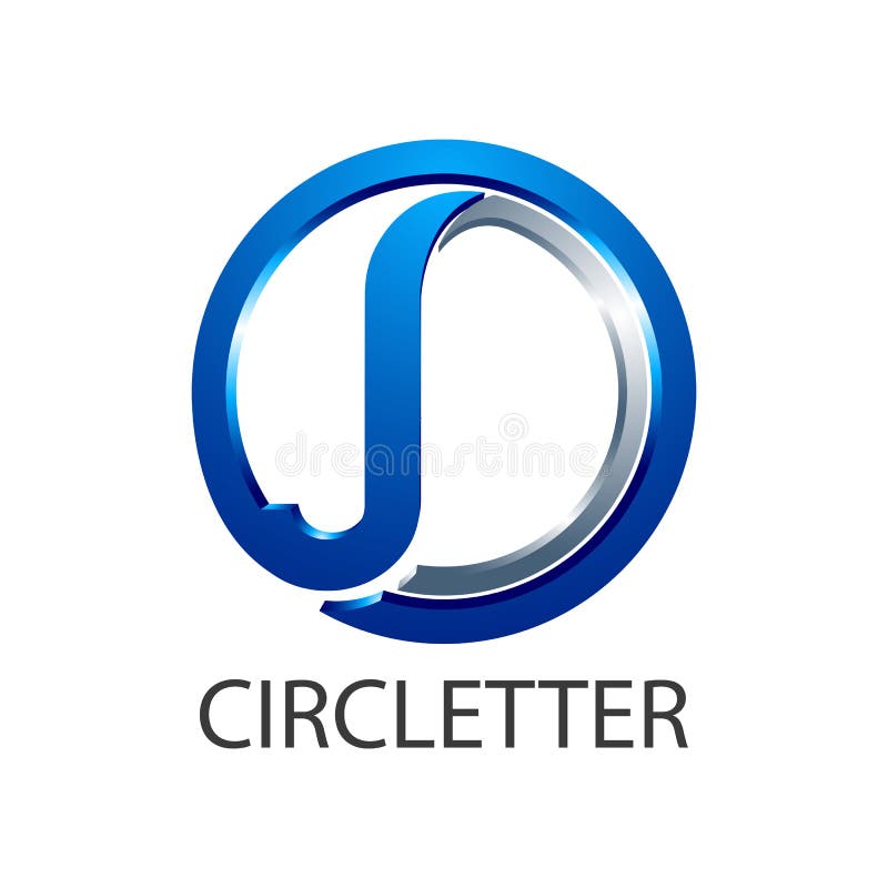 Circle Initial Letter JD or J Logo Concept Design. Symbol Graphic ...