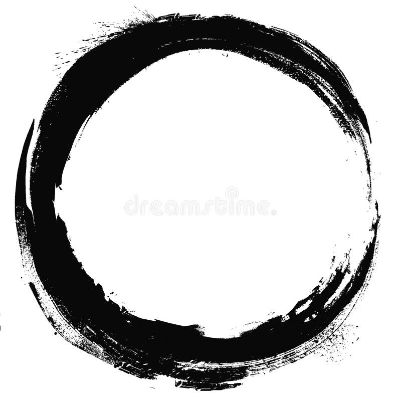 The Circle is an Ink Drawing with Texture of Brush Strokes . Stock ...