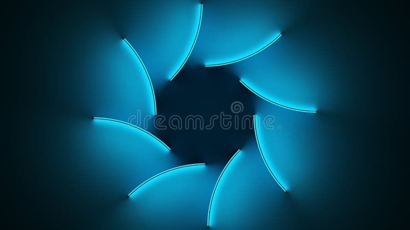 Circle with Inner Blue Light Split To Parts and Glow with Abstract ...