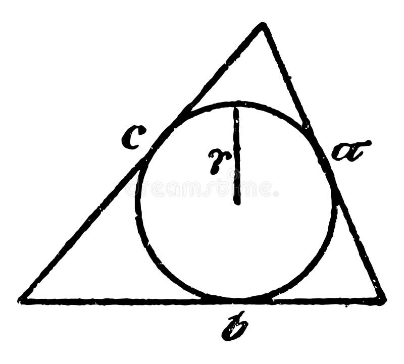 Circle Inscribed in a Triangle Vintage Illustration Stock Vector ...