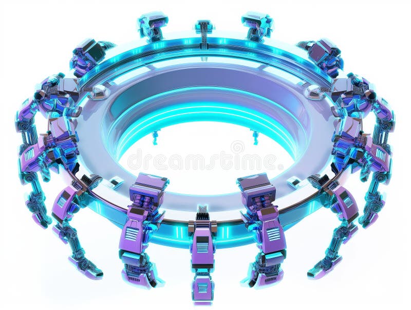 Futuristic Robotic Circle Formation Stock Photo - Image of circuit ...