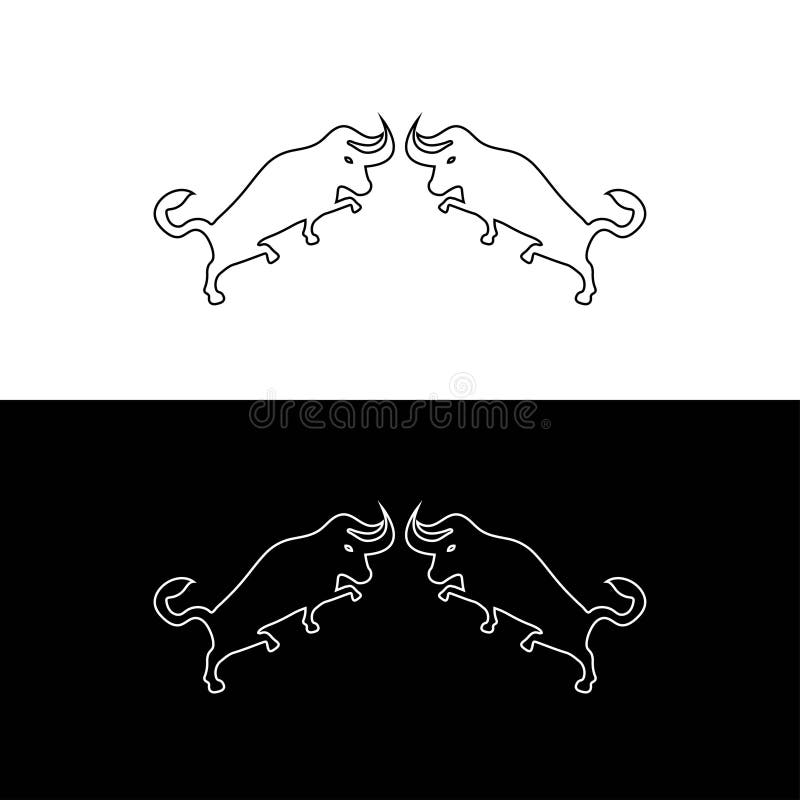 Circle Jump Bull Animal Logo Template Design Stock Vector ...
