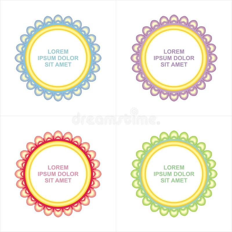 Circle Labels or Tag with Colorful Shape Stock Vector - Illustration of ...
