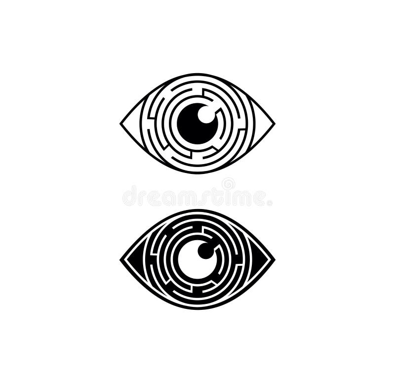 Circle Labyrinth Eye Vector Sign Stock Vector - Illustration of design ...
