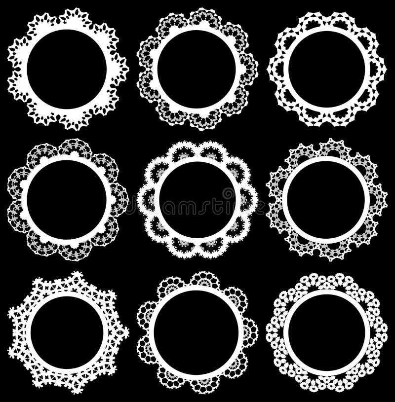 Circle lace frames stock vector. Illustration of cutwork - 42283136