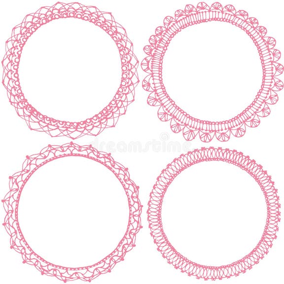 Circle lace frames stock vector. Illustration of cutwork - 42283136