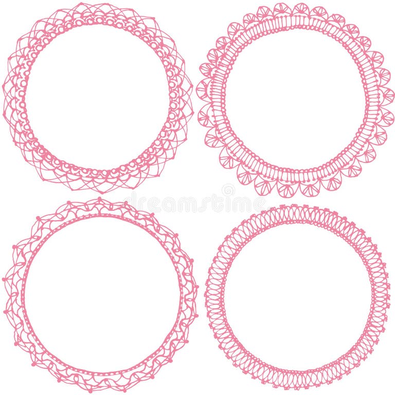Circle lace frames stock vector. Illustration of cutwork - 42283136
