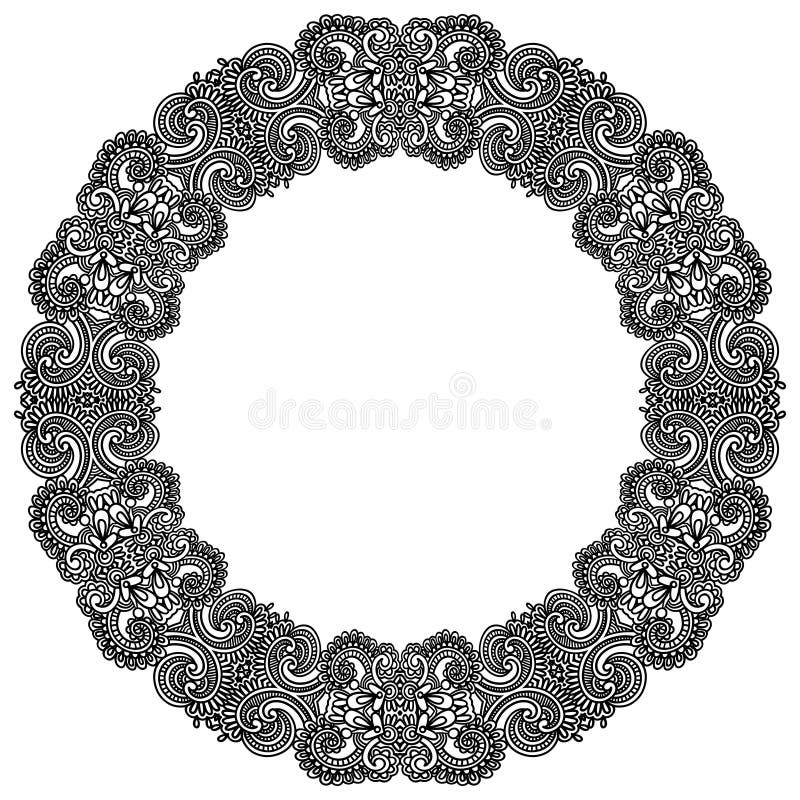 Circle Lace Ornament, Round Ornamental Geometric Doily Pattern W Stock ...