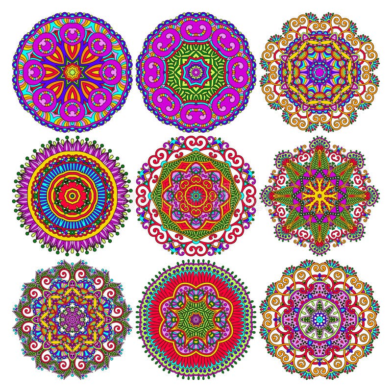 Circle Lace Ornament, Round Ornamental Geometric Doily Pattern W Stock ...