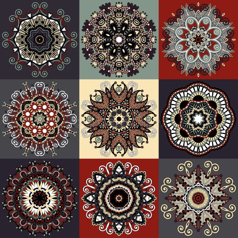 Circle Lace Ornament, Round Ornamental Geometric Doily Pattern W Stock ...